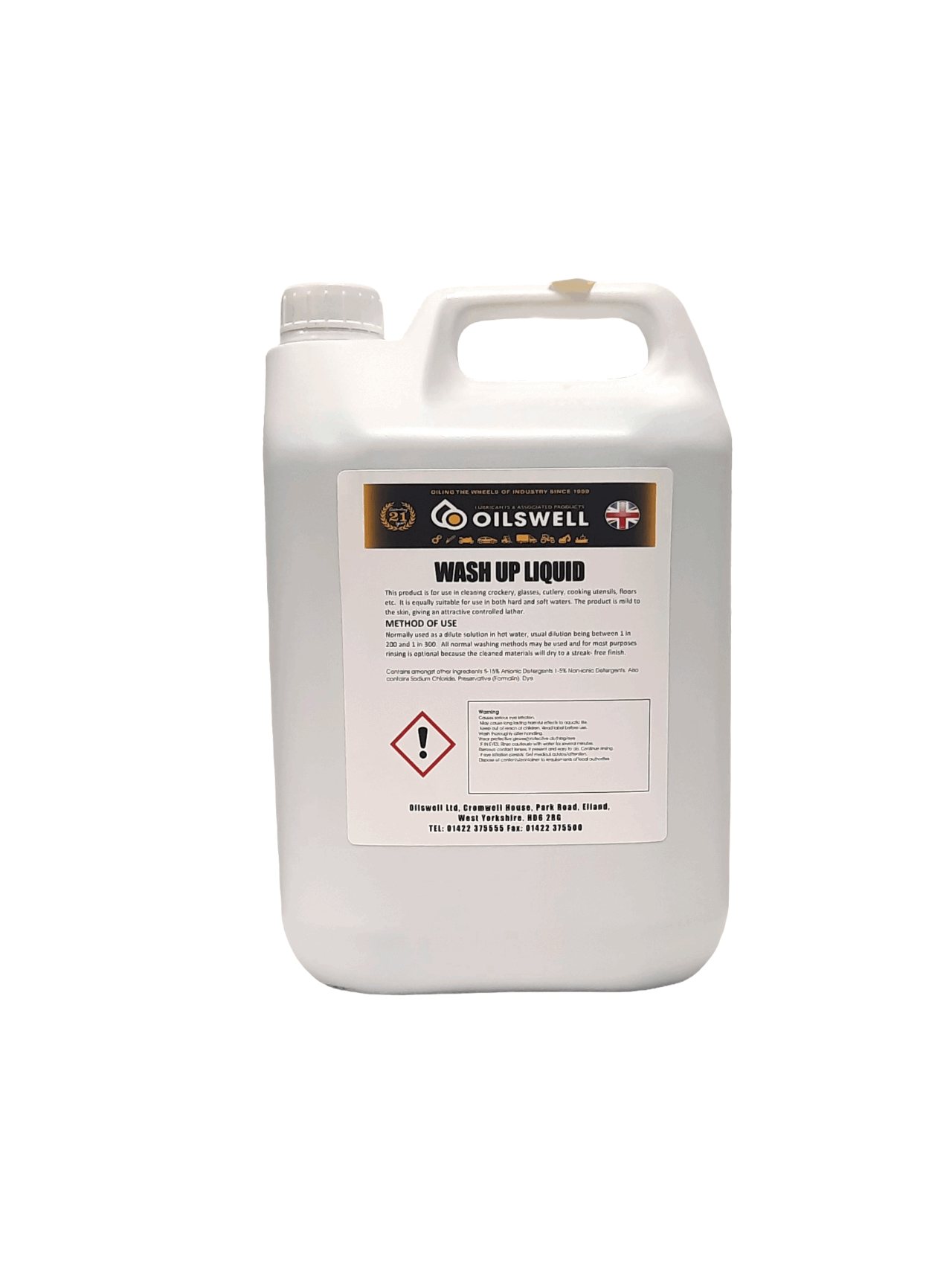 15% Active Washing Up Liquid 5L - Oilswell Ltd